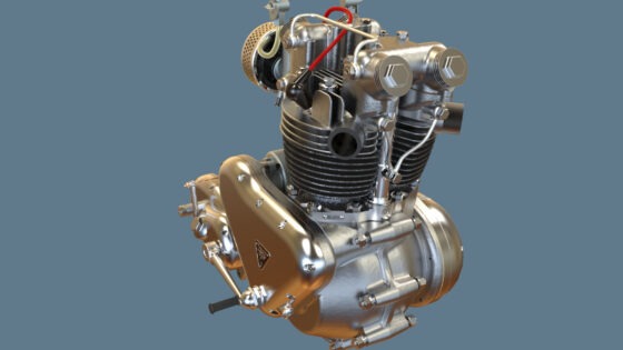 Model of the Week: Fully-Animated Triumph 2 Cylinder 4 Stroke Engine ...