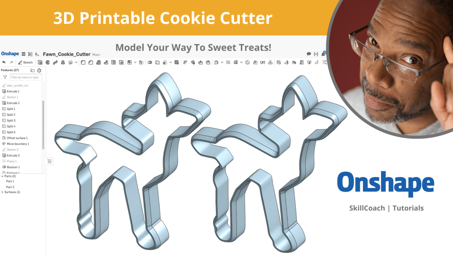 SkillCoach | Tutorial: Model A 3D Printable Cookie Cutter Using Onshape ...