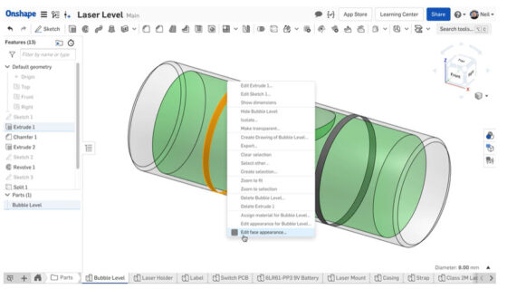 Onshape CAD Improvements | Changing Geometry Face Colors Is Now A Snap ...