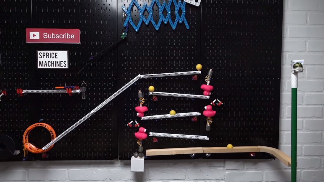 Sprice Machines Creates Complex Rube Goldberg Machine To Shoot Ball ...