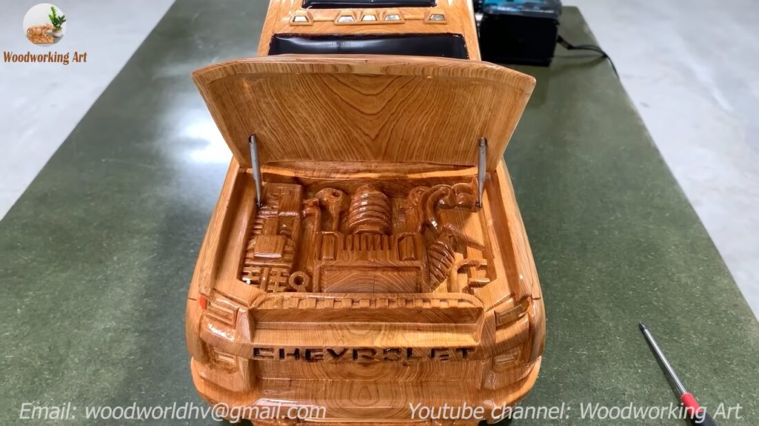 This Wooden Chevrolet Silverado Is Packed With Moving Features - SolidSmack